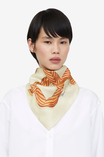 Knotted Monogram Silk Scarf - Bloody Mary – The Wondershop